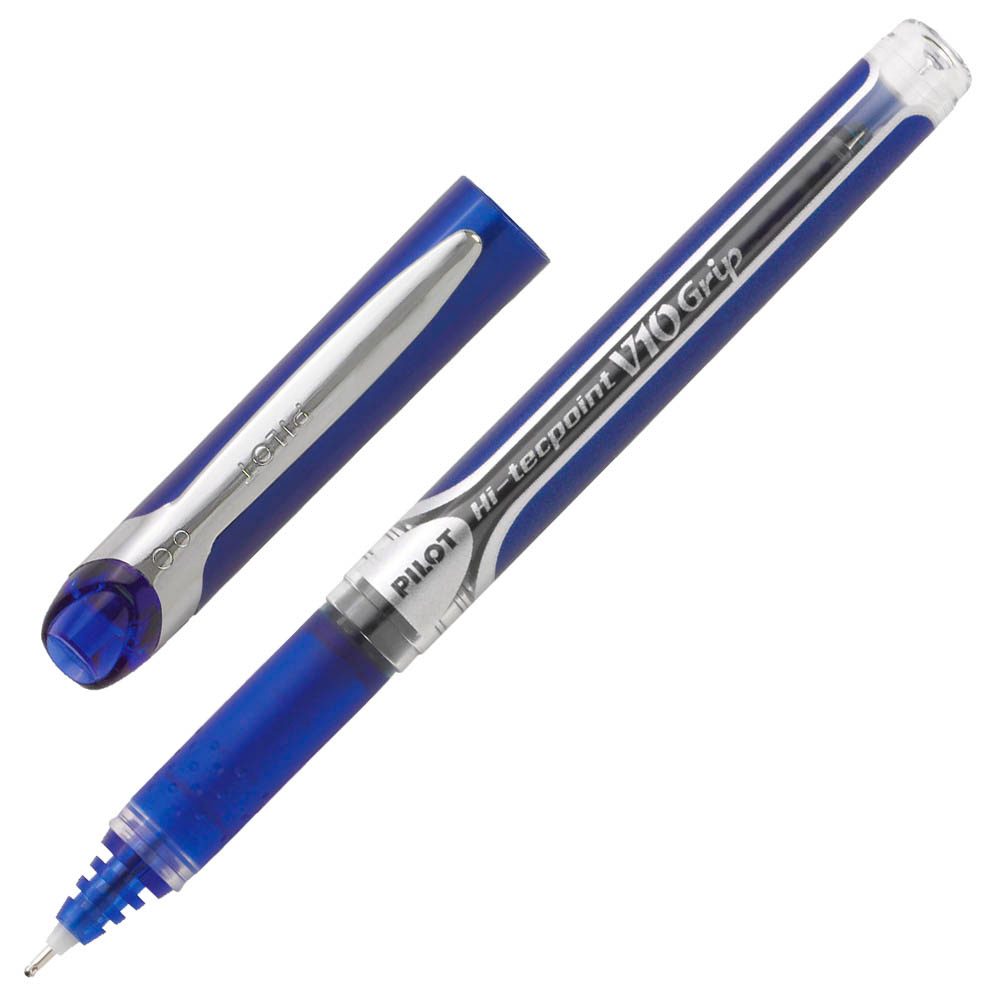 PILOT Hi Tecpoint Grip V10 Tintenroller blau transparent 0 7 mm Schreibfarbe blau 1 St. office discount