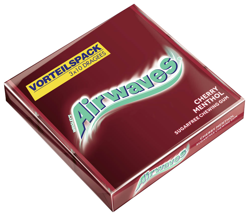 Airwaves CHERRY MENTHOL Kaugummis 3 Pack á 10 St. | office discount