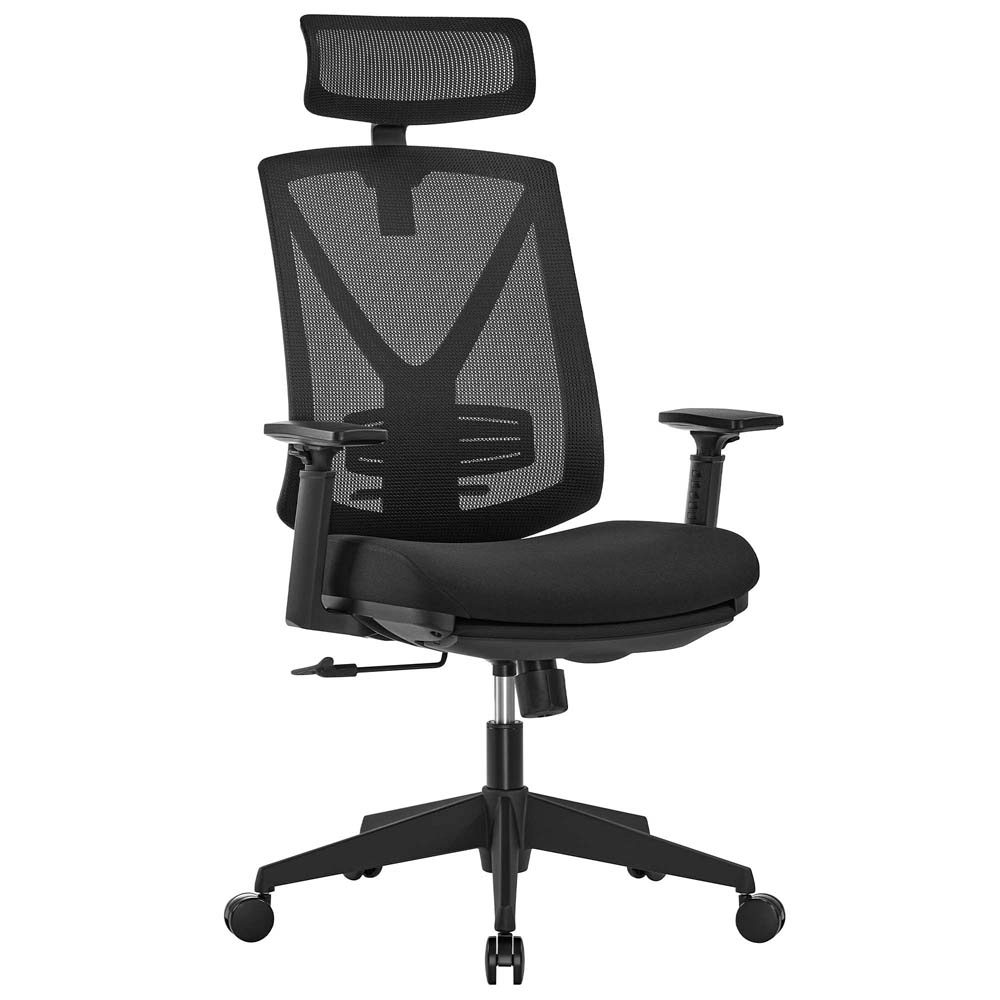 SONGMICS Burostuhl OBN61BKV1 Stoff schwarz Gestell schwarz office discount